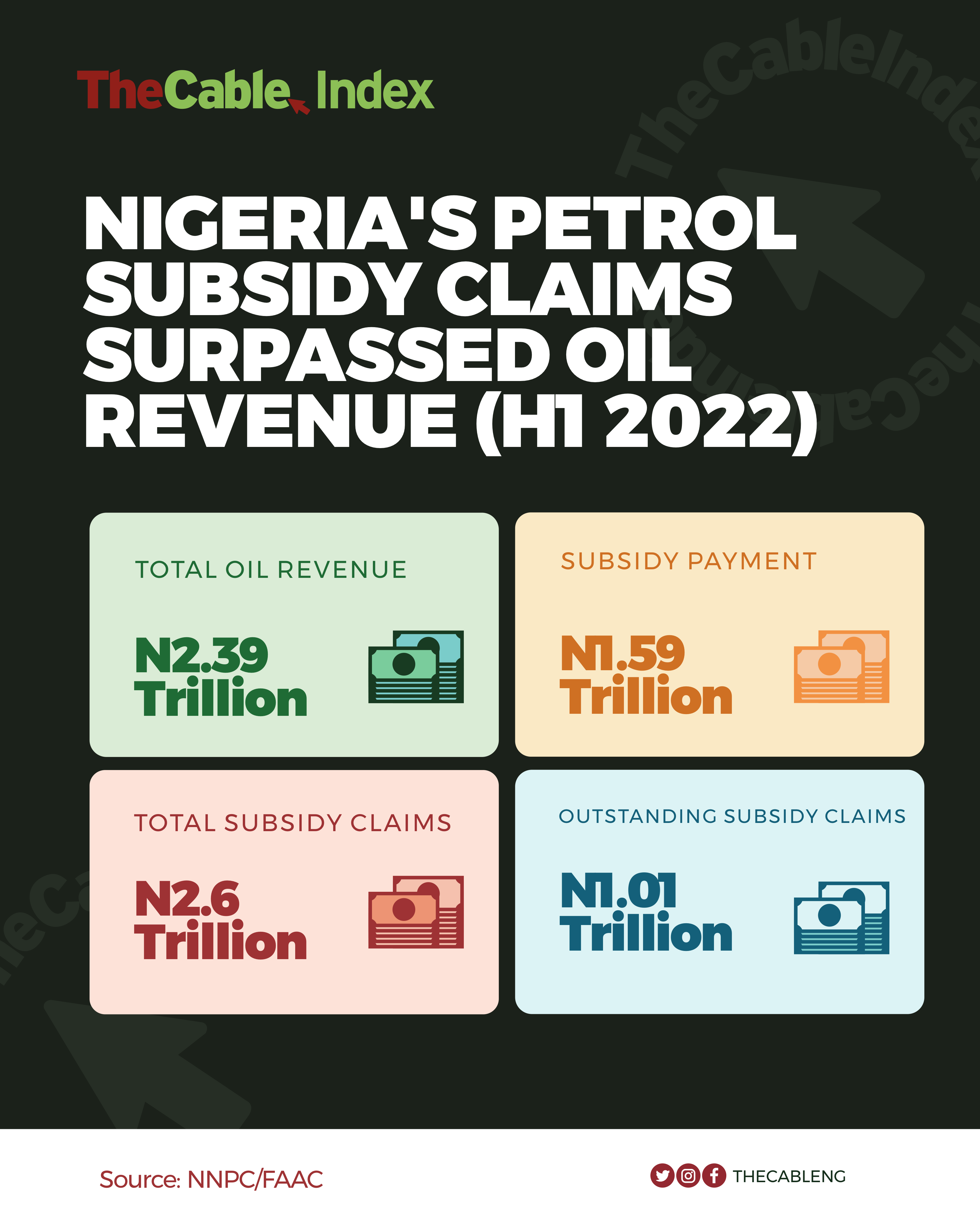 EXCLUSIVE: Nigeria's petrol subsidy in 6 months surpassed NNPC's oil revenue by N210bn